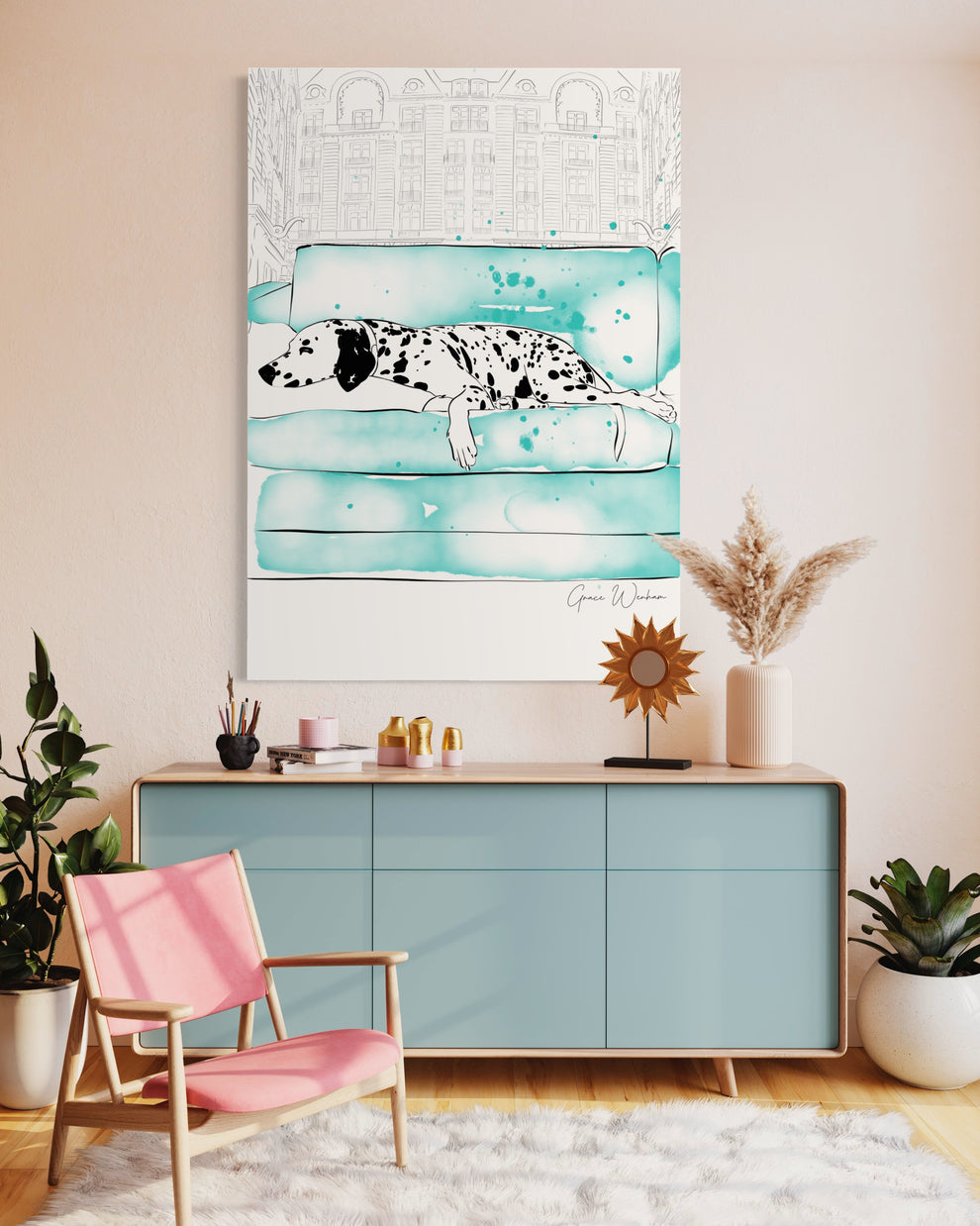 Audreys Chic Turquoise Throne – GraceWenhamIllustrations